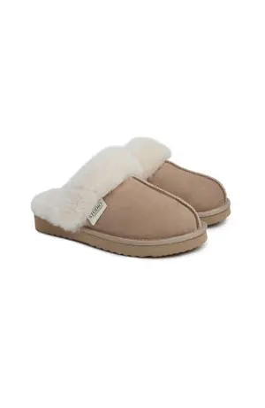 CELTIC & CO. Studio Fur Edge Mule Slippers - Camel