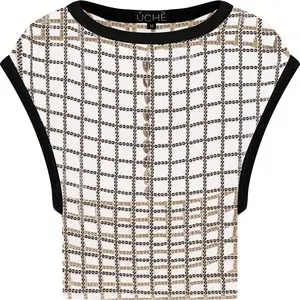 UCHÈ Sequin Cut Out Top