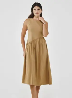 A.SHIMUS Linen Dress - Mocha Mousse