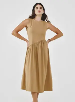 A.SHIMUS Linen Dress - Mocha Mousse