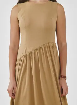 A.SHIMUS Linen Dress - Mocha Mousse