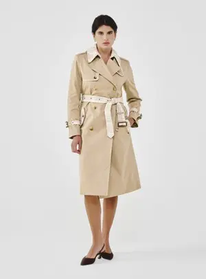 A.SHIMUS Twill & Tweed Contrast Trench