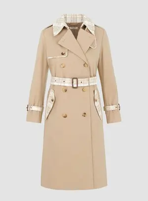 A.SHIMUS Twill & Tweed Contrast Trench