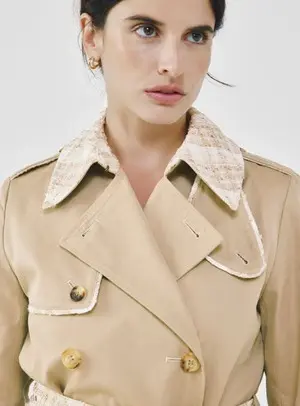 A.SHIMUS Twill & Tweed Contrast Trench