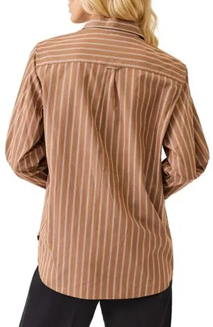 Karen Kane Striped Button-up Shirt