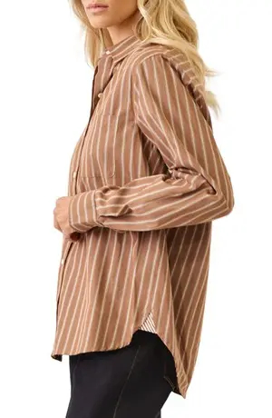 Karen Kane Striped Button-up Shirt