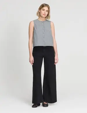 FINERY LONDON Maggie Cotton Gingham Sleeveless Top