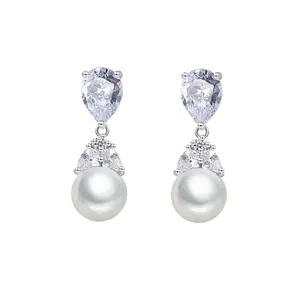 UNTAMED PETALS Lumi Pearl And Crystal Earrings - Metallic Silver