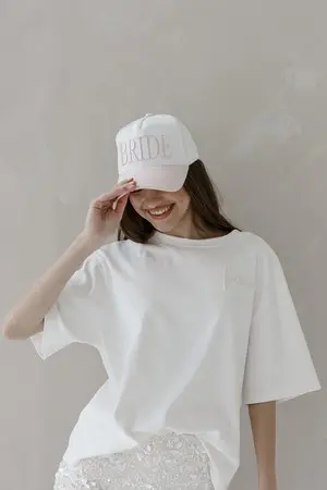 UNTAMED PETALS Bride Embroidered Hat - Pink