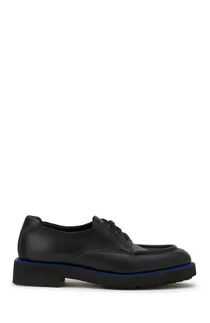LANVIN Derby Shoes In Soft Leather - Black/blue