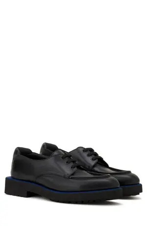 LANVIN Derby Shoes In Soft Leather - Black/blue