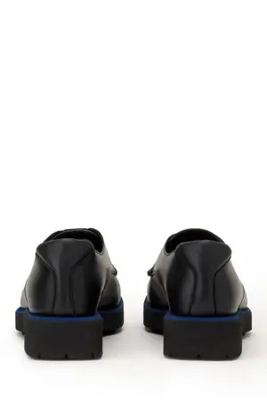 LANVIN Derby Shoes In Soft Leather - Black/blue