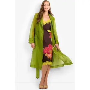 Trina Turk Angelico Trench - Dark Fennel