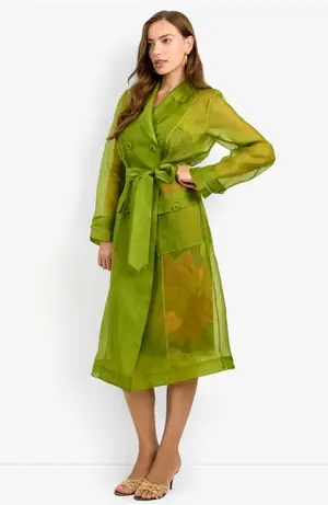 Trina Turk Angelico Trench - Dark Fennel