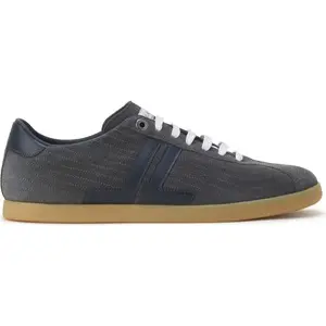 LANVIN Glen 2.0 Leather Sneakers - Grey/navy Blue