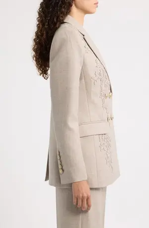 Kobi Halperin Violet Embroidered Wool Blazer