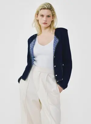 A.SHIMUS Lace Knit Cardigan - Navy