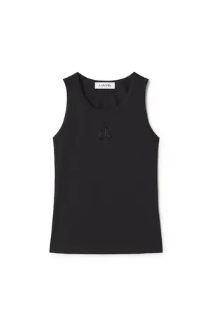 LANVIN Mother And Daughter Embroidered Jersey Tank Top