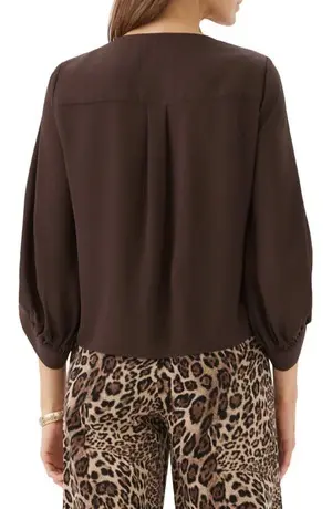 Karen Kane Blouson Sleeve Tie Front Top