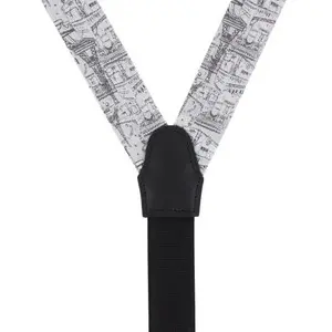 Trafalgar Paris Cityscape Escape Silk Novelty Button End Suspenders