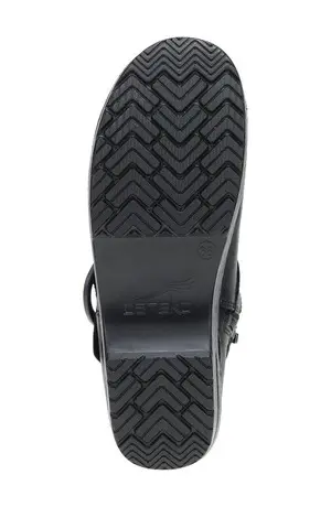 Dansko Leather Buckled Clog Boots - Black