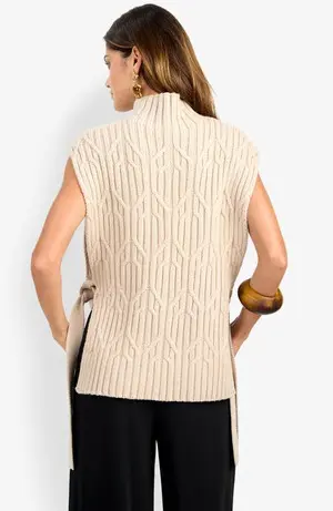 Trina Turk Romea Cape 100% Merino Wool - Almond