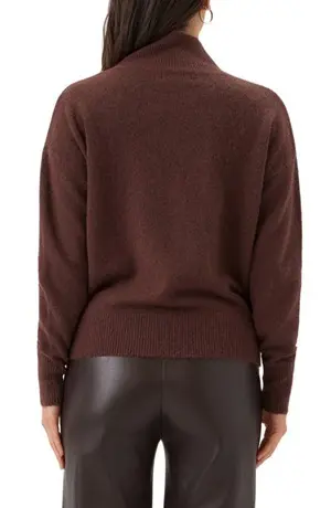 Karen Kane Crossover Shawl Collar Sweater - Chocolate