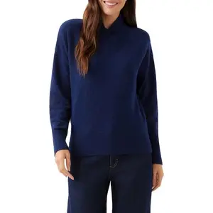 Karen Kane Crossover Shawl Collar Sweater Navy