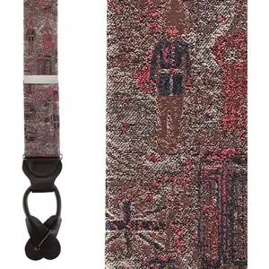 Trafalgar London Tapestry Silk Novelty Button End Suspenders - Multiple
