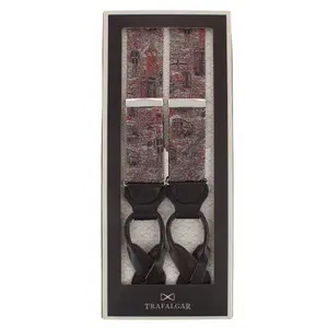 Trafalgar London Tapestry Silk Novelty Button End Suspenders