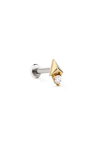ANA LUISA Solid Yellow Diamond Pyramid Flatback Single Stud - Gold