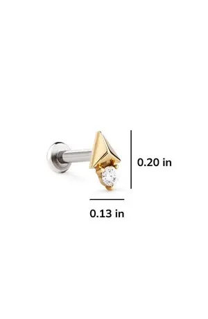 ANA LUISA Solid Yellow Diamond Pyramid Flatback Single Stud
