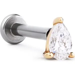 ANA LUISA Solid Yellow Diamond Pear Flatback Single Stud - Gold