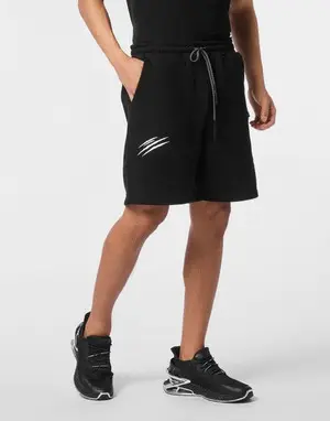 PLEIN SPORT Loose Fit Jogging Shorts Scratch - Black