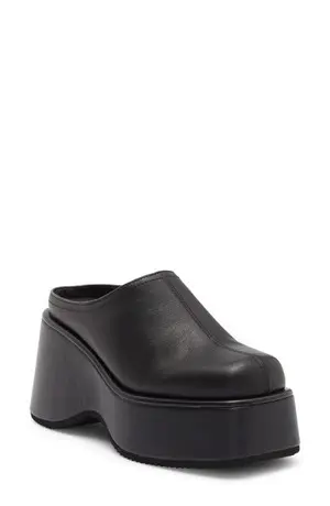 Jeffrey Campbell Waveform Leather Platform Wedge Mule