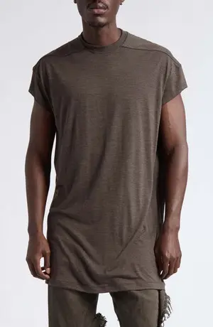 Rick Owens Jumbo Wool & Silk T-shirt - Dark Dust