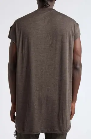 Rick Owens Jumbo Wool & Silk T-shirt - Dark Dust