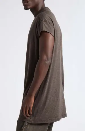 Rick Owens Jumbo Wool & Silk T-shirt - Dark Dust