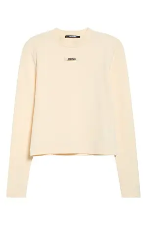 Jacquemus Gros Grain Long Sleeve Top - Light Beige