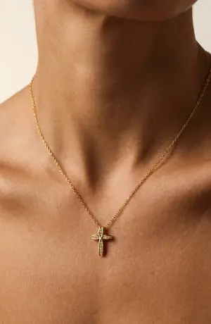 Argento Vivo Cubic Zirconia Cross Pendant Necklace
