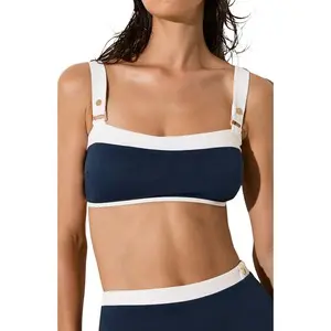 REISS Bronte Bikini Top - Navy/ivory