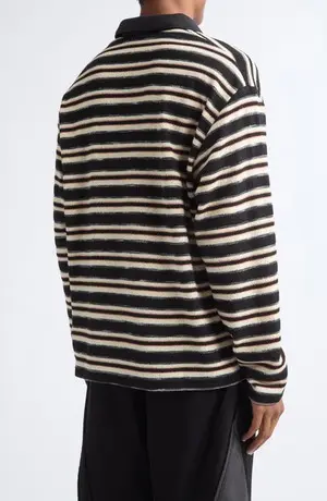 SONG FOR THE MUTE Striped Long Sleeve Polo