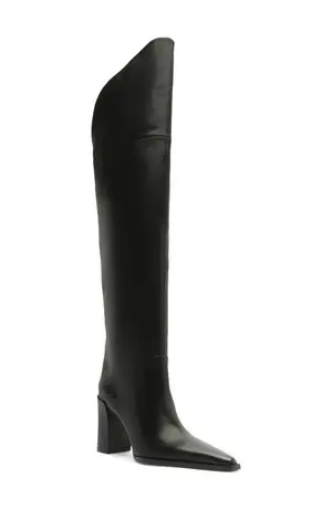 Schutz Raffaela Over The Knee Leather Boot Black