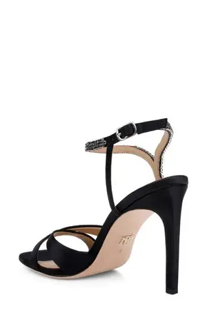 Badgley Mischka Reagan Ankle Strap Sandal - Blacksatin