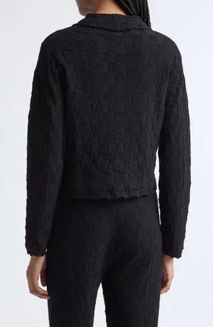 YANYAN Floral Appliqué Organic Cotton Shrunken Jacket