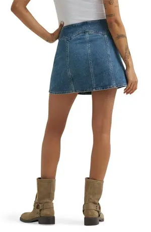 Wrangler Paneled Cotton Denim Miniskirt