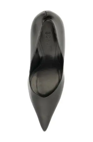 Schutz Lexi Pointed Toe Block Heel Leather Pump
