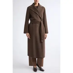 Max Mara Smmpace Long Wool Blend Belted Coat