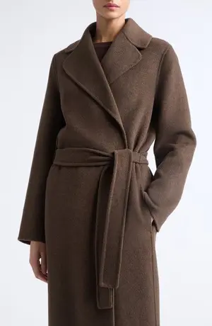 Max Mara Smmpace Long Wool Blend Belted Coat