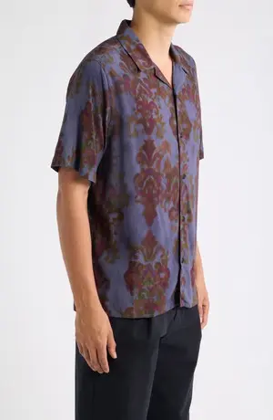 WAX LONDON Didcot Ornate Blur Camp Shirt
